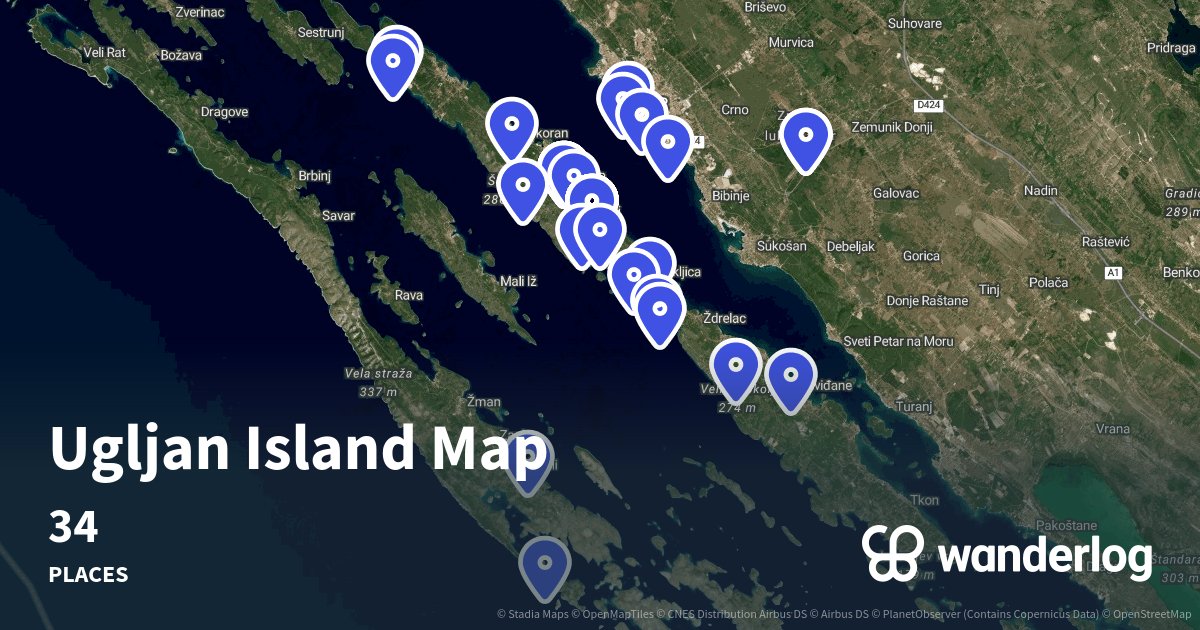 Ugljan Island Map – Wanderlog